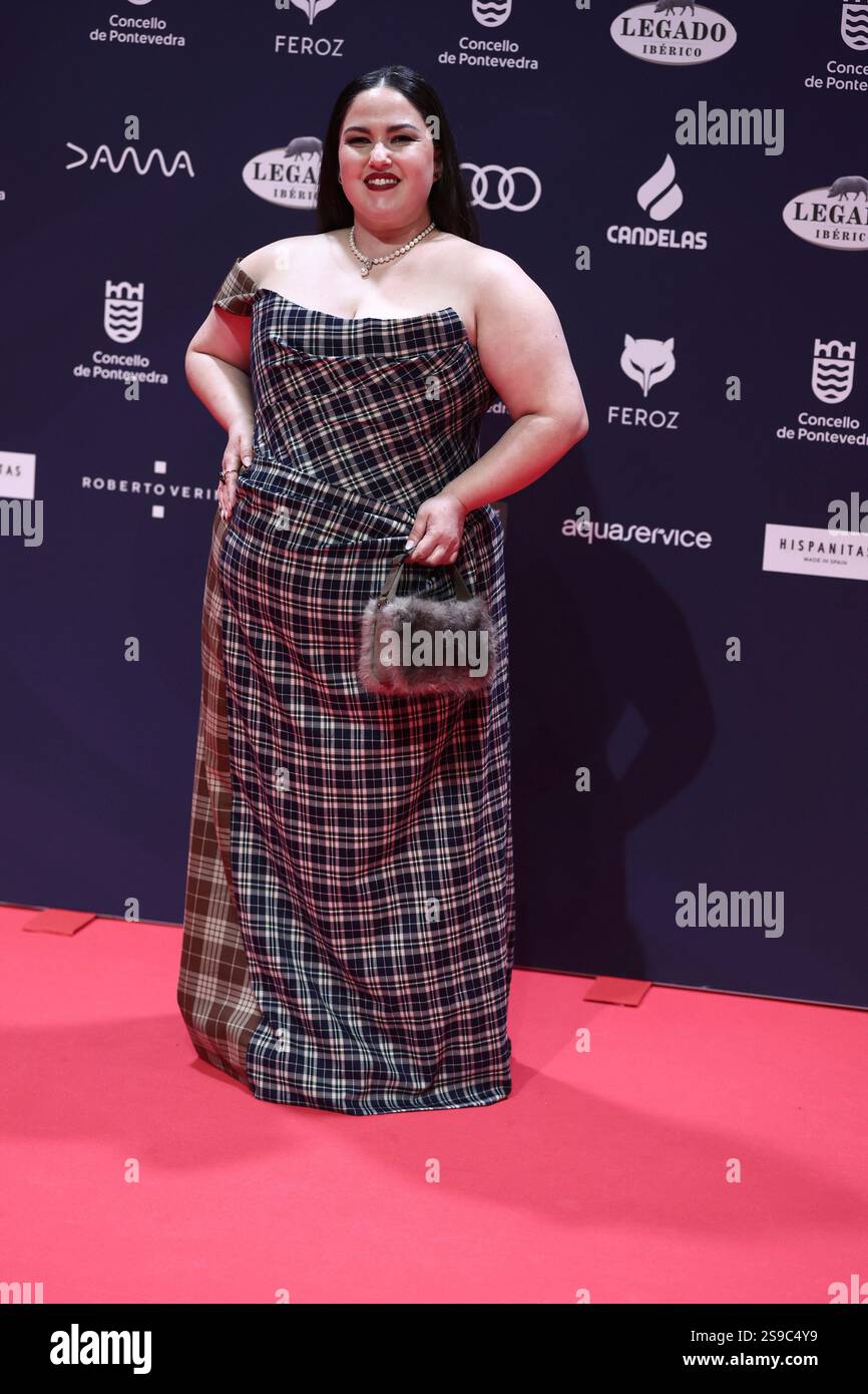 Actress Laura Galán poses on the red carpet of the Feroz Awards 2025 ...