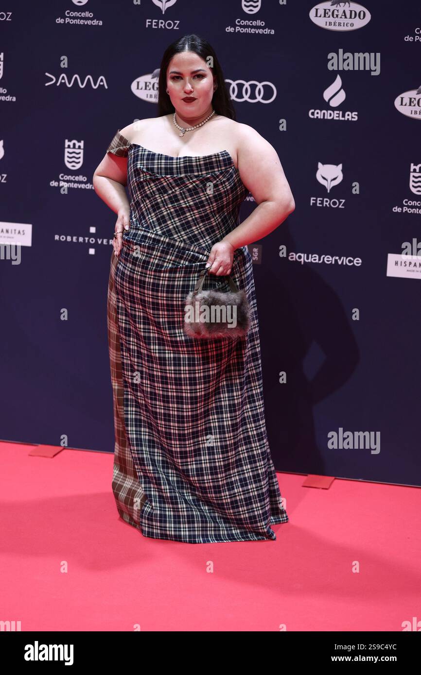 Actress Laura Galán poses on the red carpet of the Feroz Awards 2025 ...