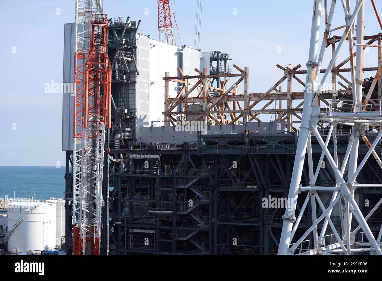 A photo shows the Fukushima Daiichi Nuclear Power Plant Unit 1, where a ...