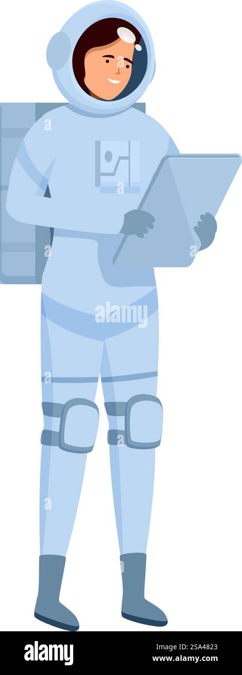 L'explorateur spatial utilise une tablette pour montrer le rôle de la ...