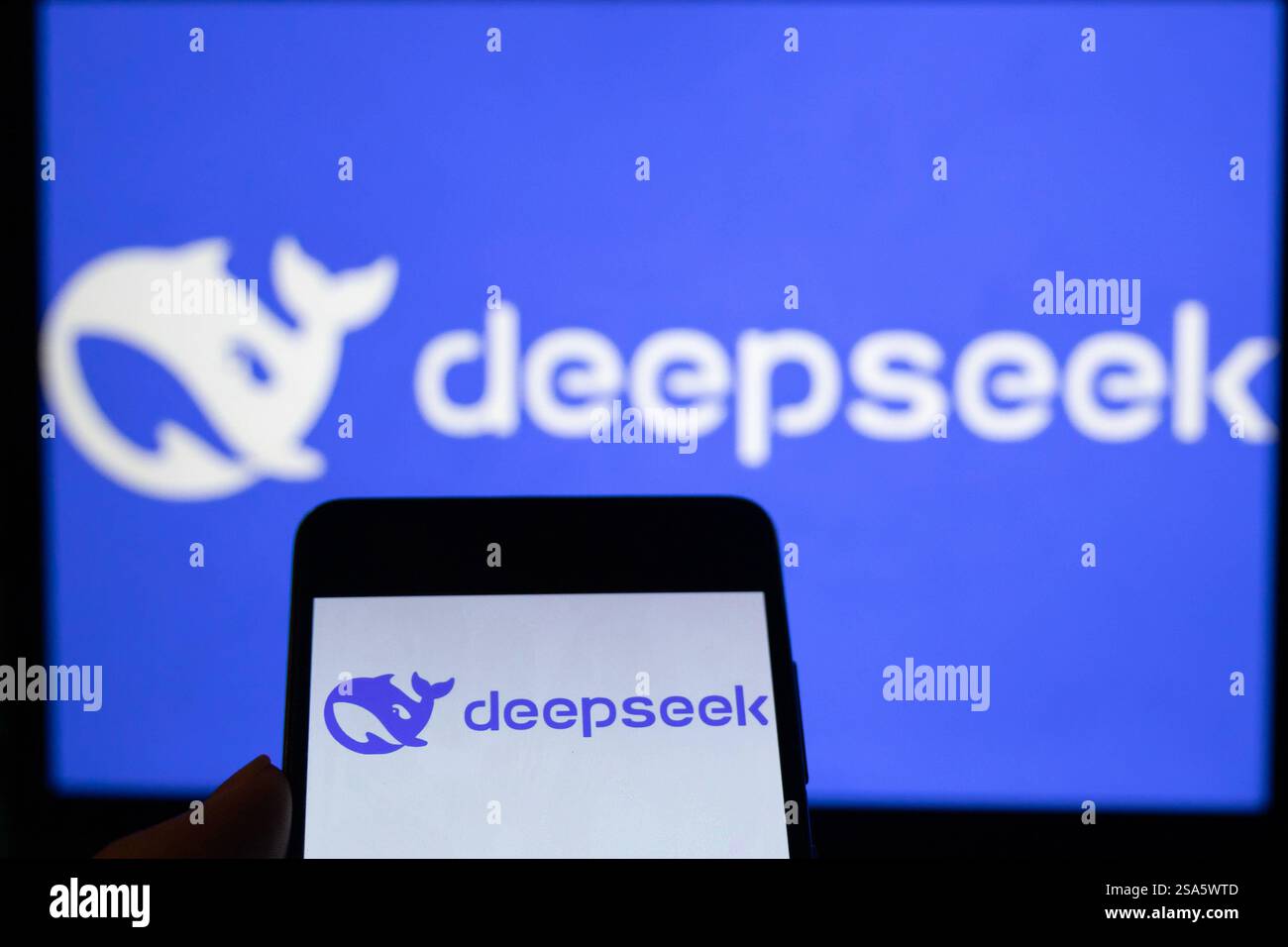 Le logo DeepSeek est vu dans cette illustration prise le 28 janvier ...