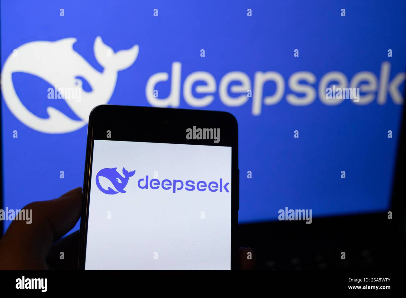 Le logo DeepSeek est vu dans cette illustration prise le 28 janvier ...