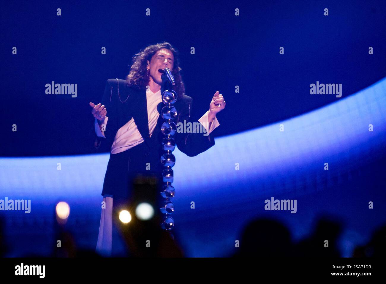 Singer Lucas Bun performs during the first semi-final of Benidorm Fest ...