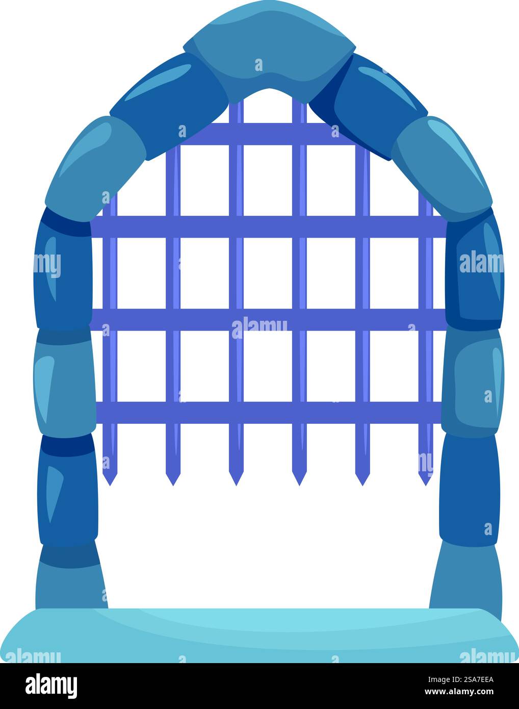 Imposante arche en pierre ancienne avec une porte métallique robuste ...