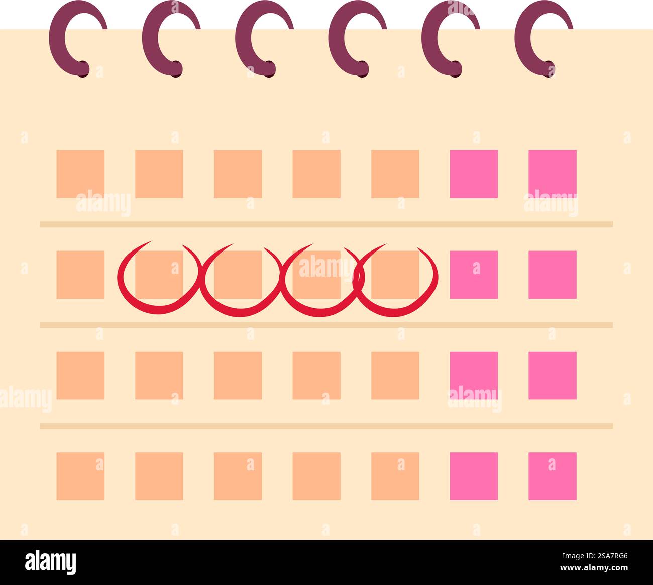 Calendrier menstruel mettant en évidence les jours fertiles du mois ...