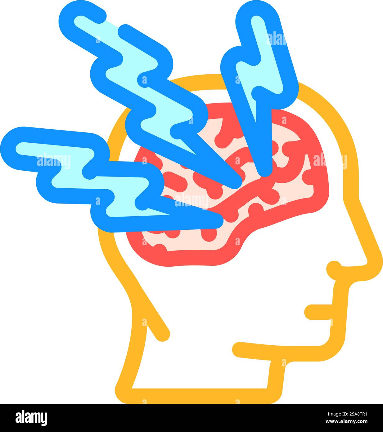 troubles neurologiques neurosciences neurologiques vecteur d'icône de ...