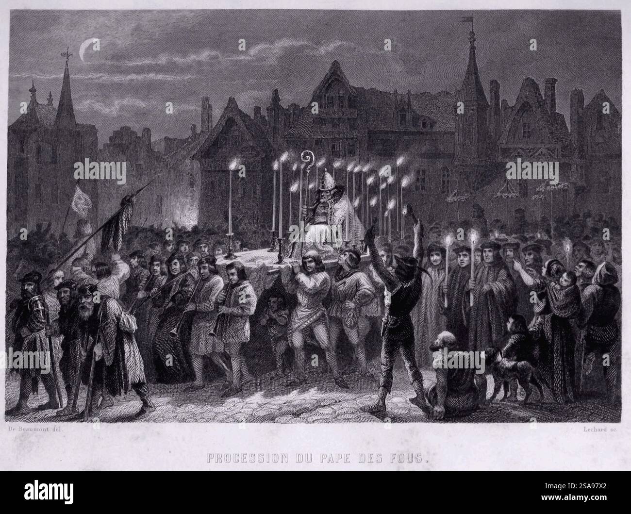 Gravure sur bois de notre-Dame de Paris de Victor Hugo, publiée en 1844 ...