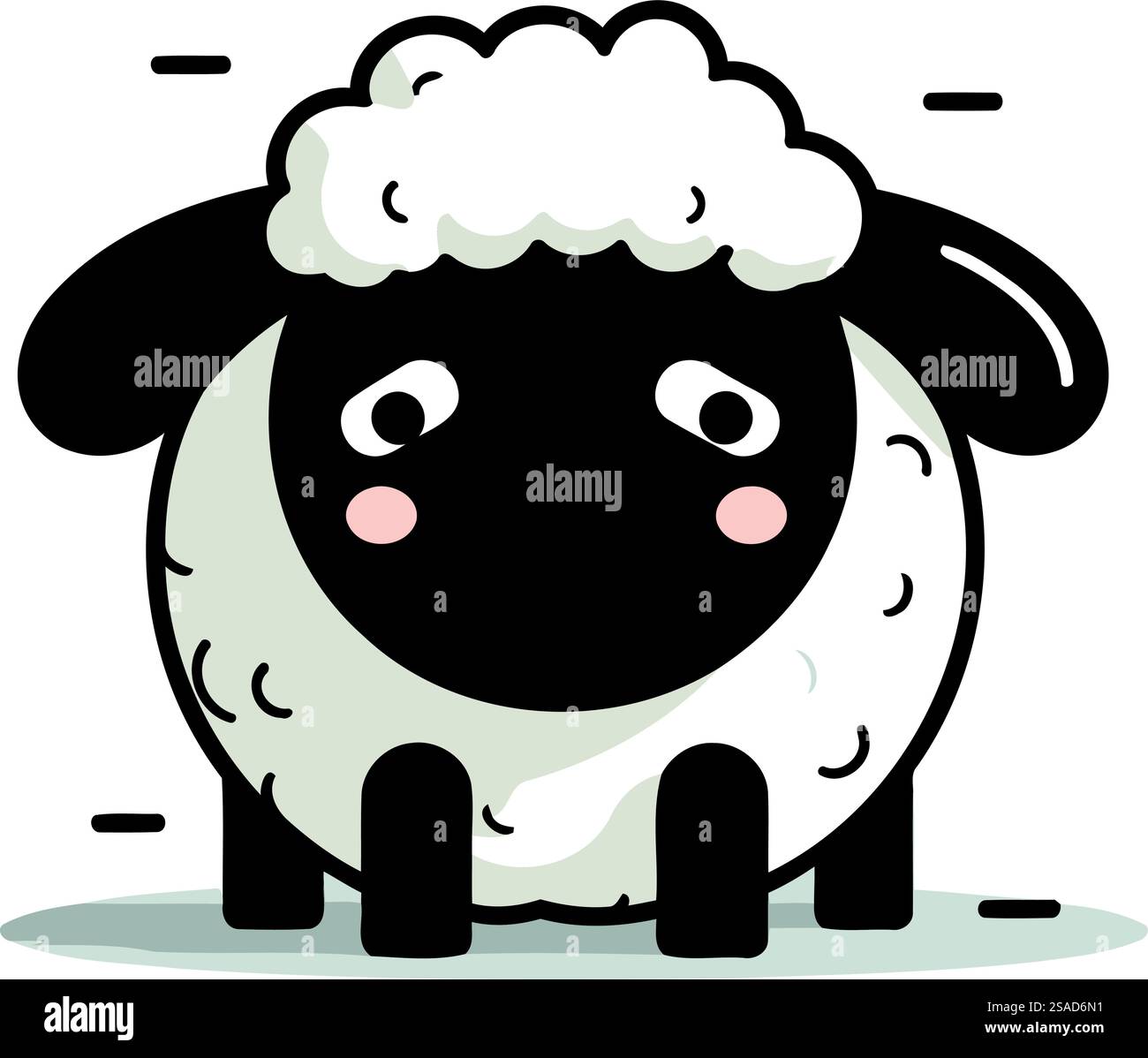 Illustration vectorielle de personnage de dessin animé mignon de mouton ...