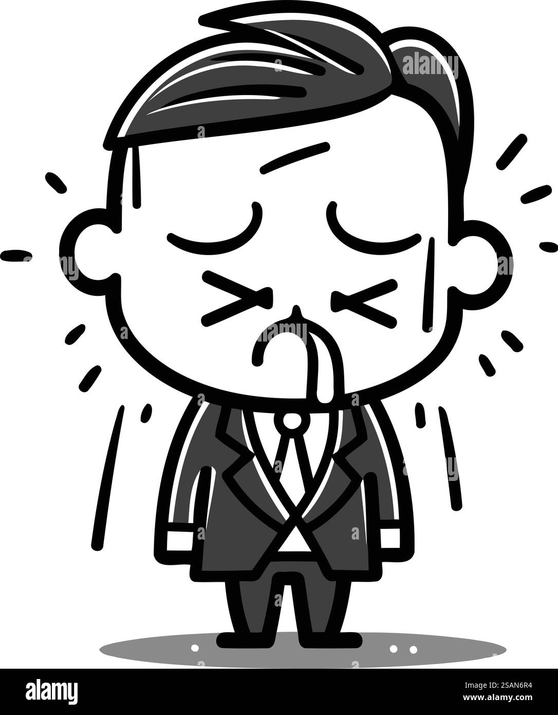 Sick cartoon Banque d'images noir et blanc - Alamy