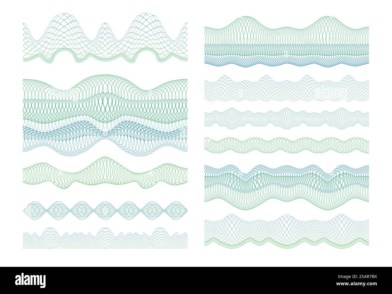 Motif de filigrane d'argent. Guilloché lignes fines bordures ...