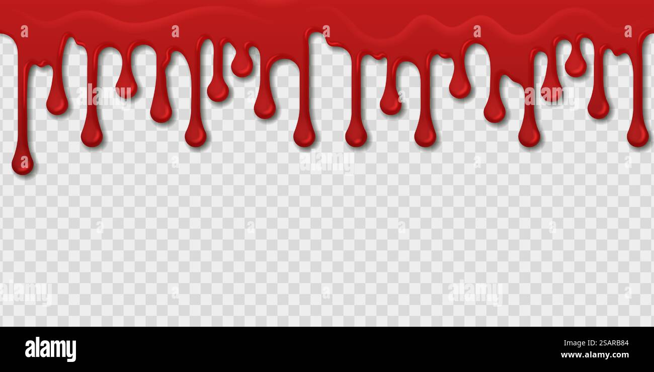 Motif sans couture de sang. Gouttes et éclaboussures de peinture rouge ...