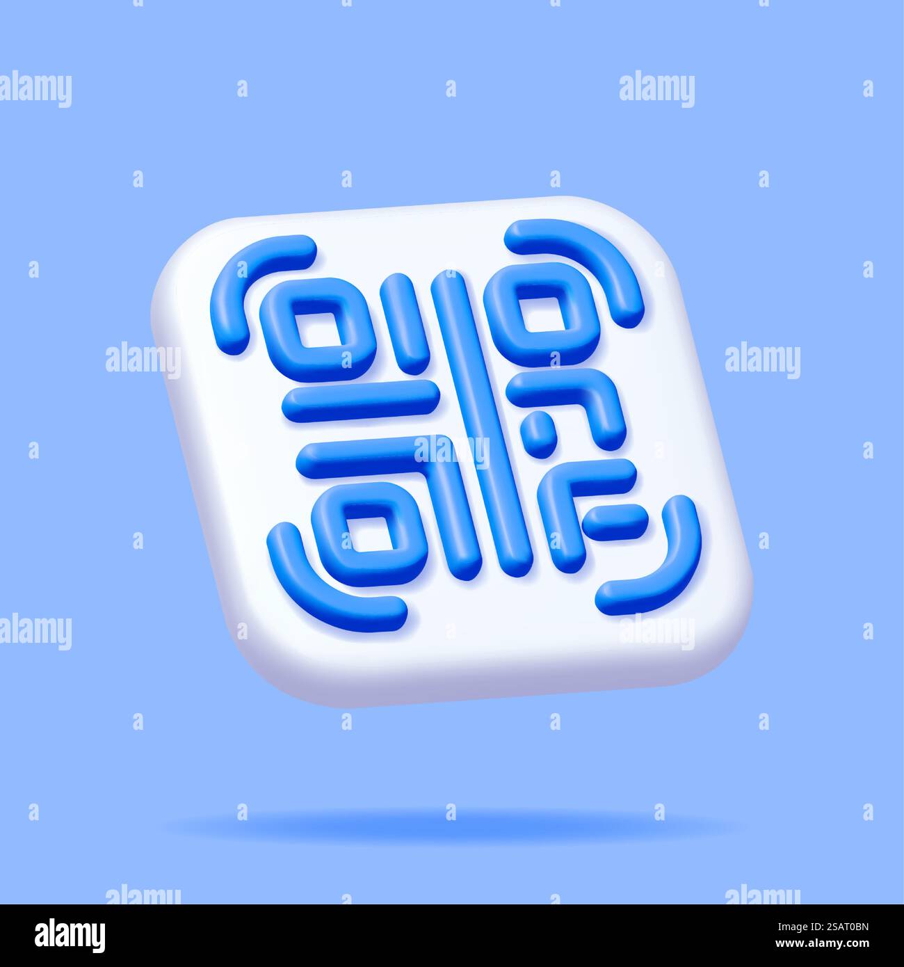 Icône Code QR 3d isolée. Rendre un symbole de code QR moderne. Concept ...