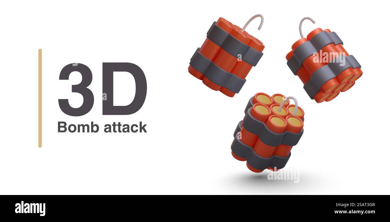 Bâtons rouges de dynamite Banque d'images vectorielles - Alamy