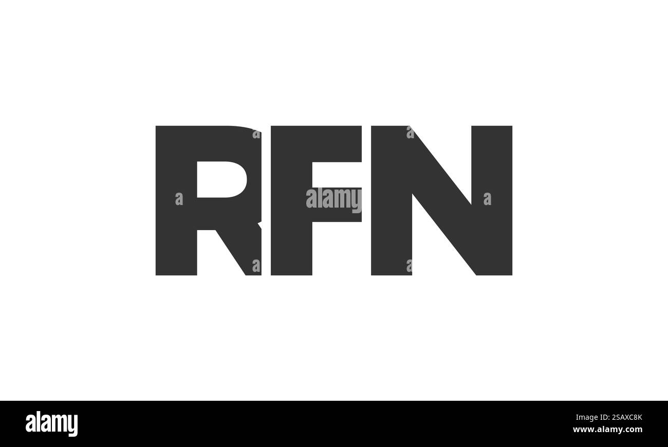 Modèle de conception de logo RFN avec texte en gras fort et moderne ...