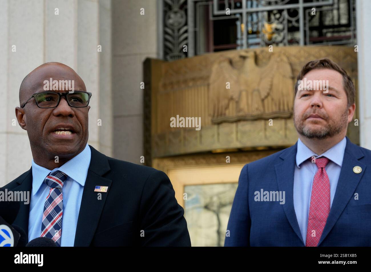 FBI Assistant Director Akil Davis, left, joined by Acting U.S. Attorney ...