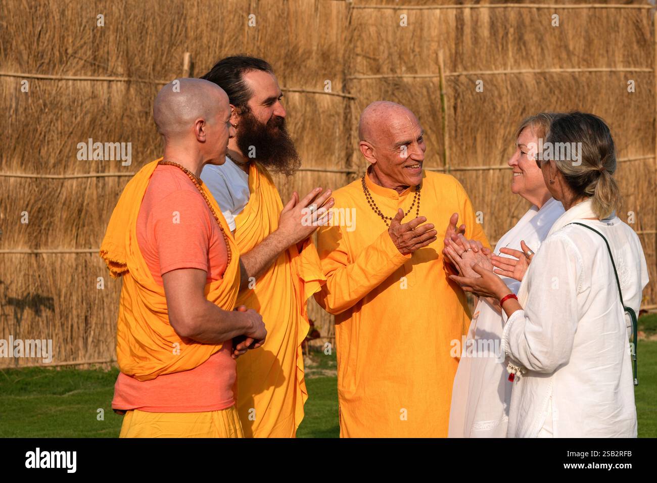 Disciples of Hindu holy woman Sai Maa, from right, Kerri Marriott 52 ...