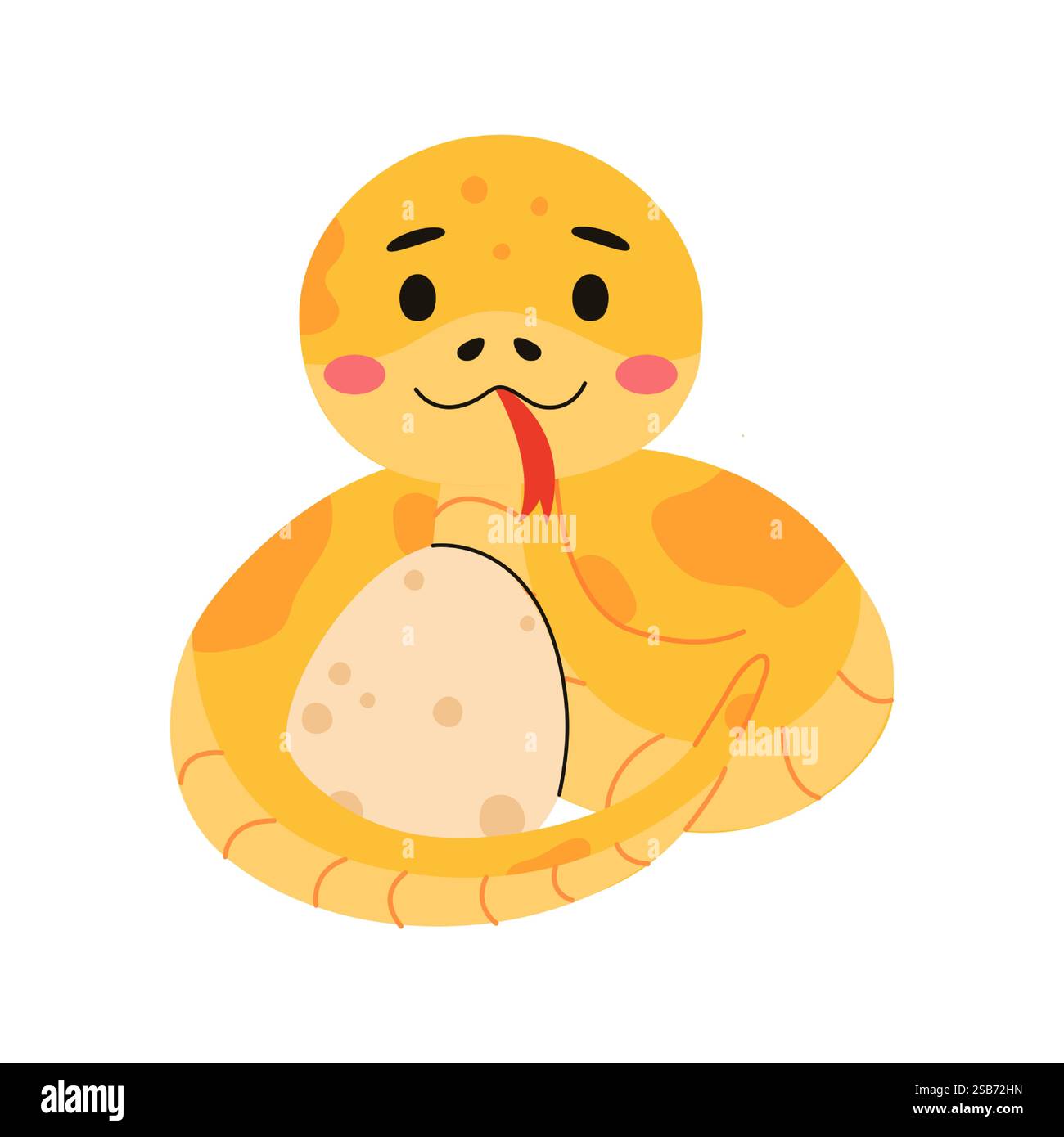 Mignon serpent éclosant d'une carte de nouvel an chinois d'oeuf 2025 ...