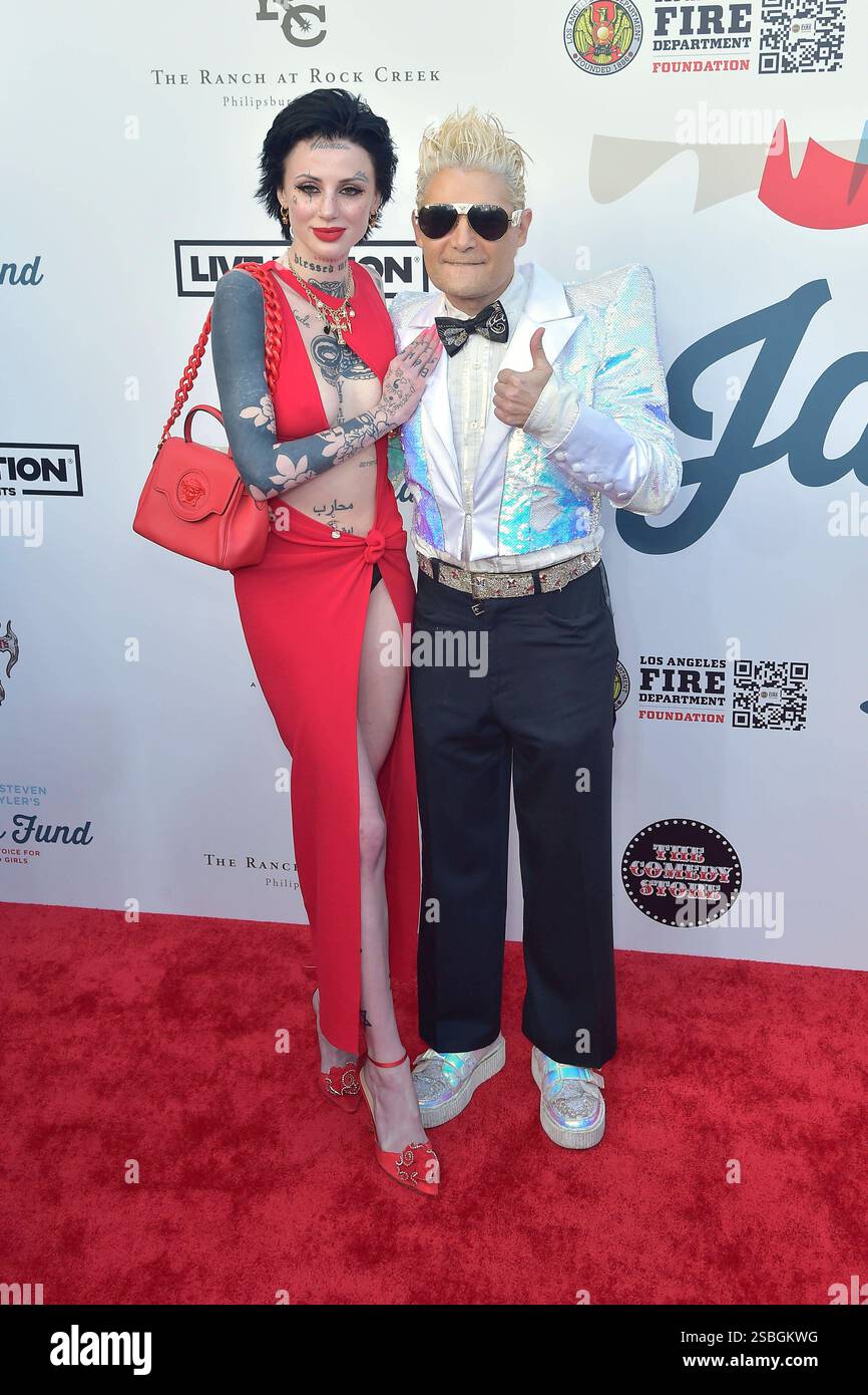 Adrien Skye und Corey Feldman BEI Steven Tyler s Jam pour Janie Grammy ...