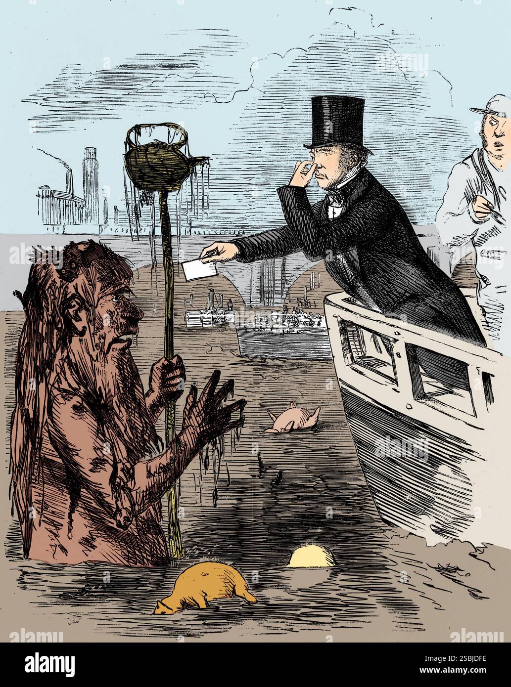 Le chimiste Michael Faraday donne sa carte au père Thames : et nous ...