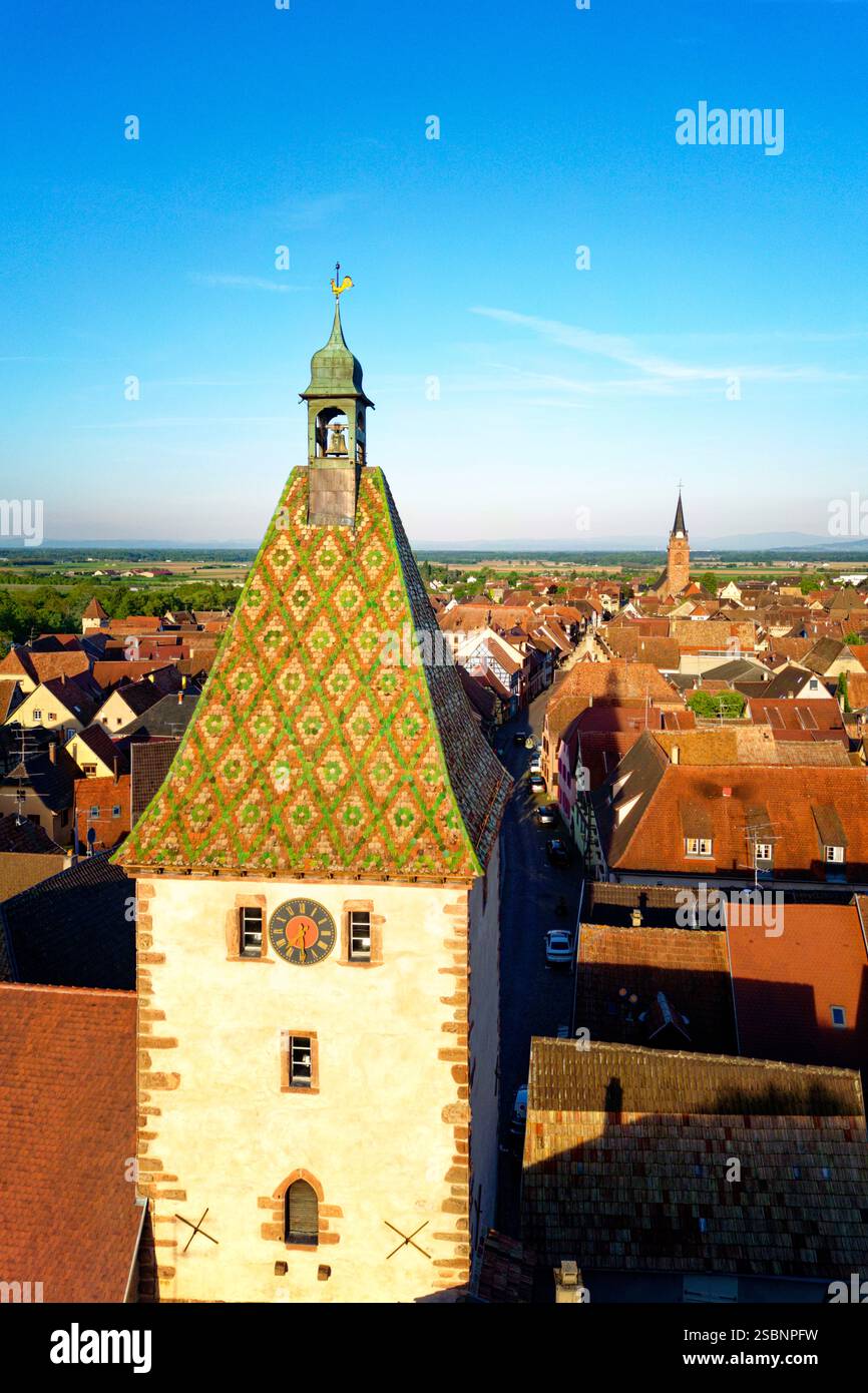 /France, Haut Rhin, route des vins d'Alsace, Bergheim, cité médiévale ...
