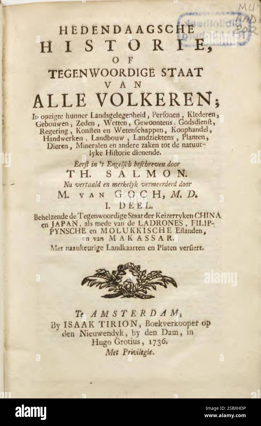 Tegenwoordige staet van alle volkeren Banque de photographies et d ...