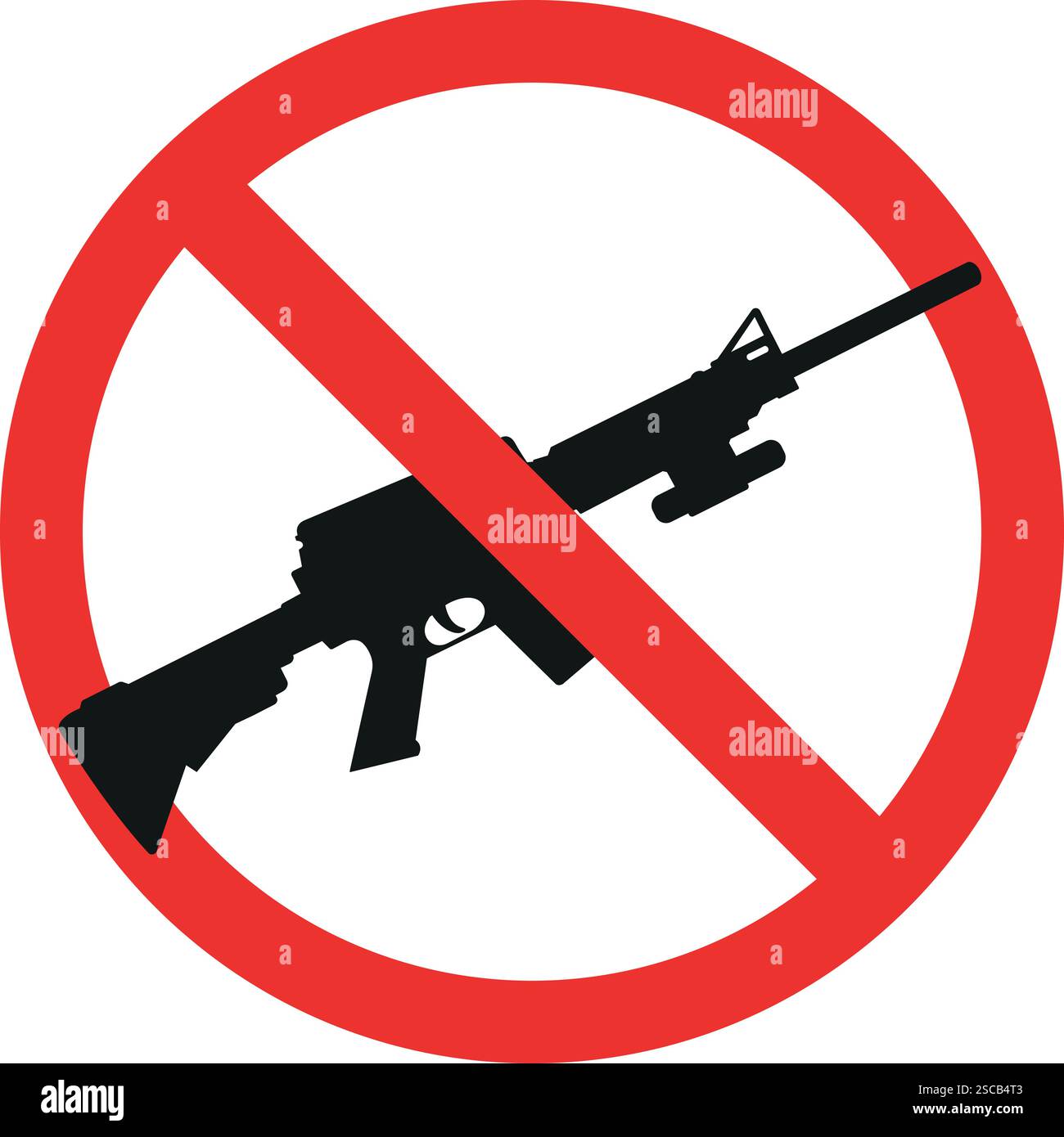 Panneau d'arrêt du pistolet. Armes non autorisées. Signes et symboles ...