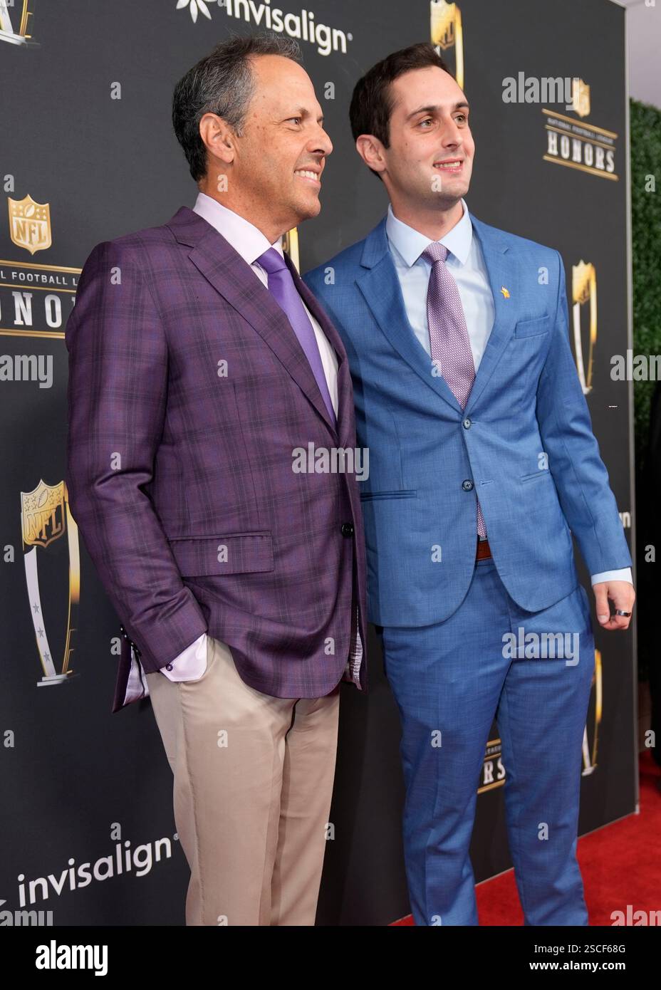 Minnesota Vikings co-owner Mark Wilf , left, and son Andrew WIlf pose ...