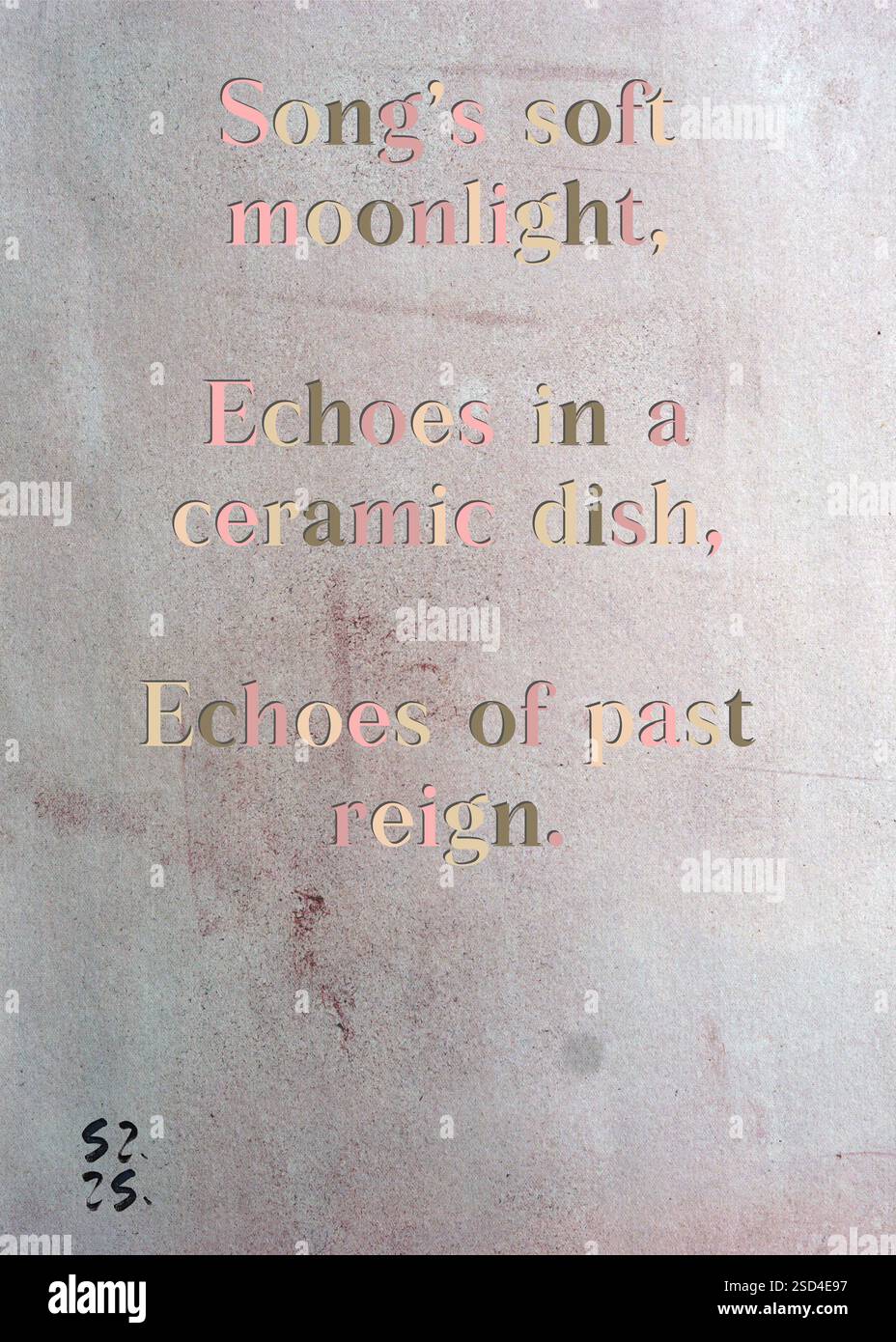 Doux clair de lune de la chanson, échos dans un plat en céramique ...