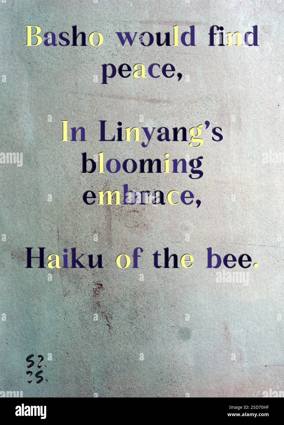 Bacho trouverait la paix, dans l'étreinte florissante de Linyang, Haiku ...