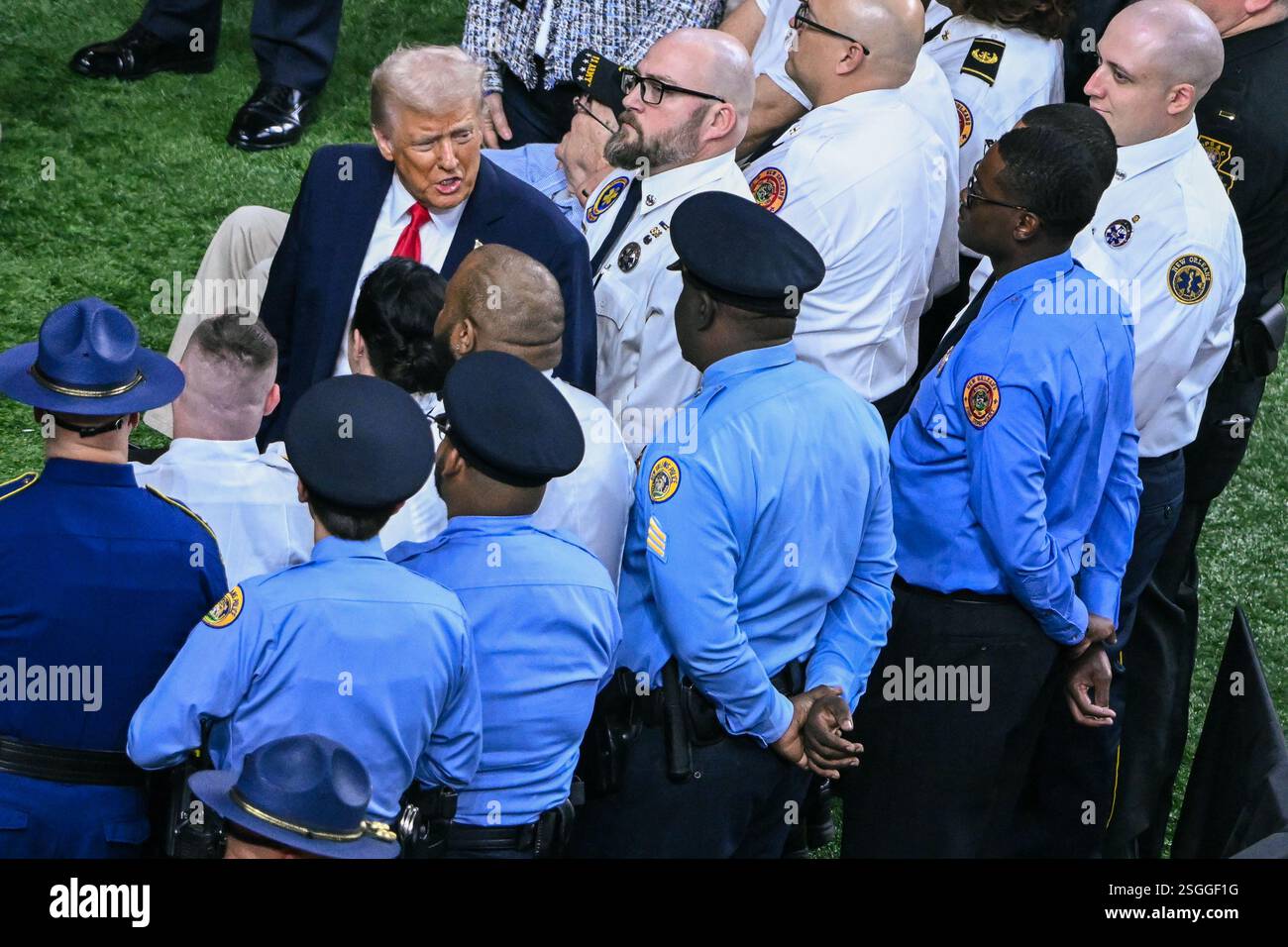 Le président Donald Trump au Caesars Superdome, Nouvelle-Orléans, avant ...