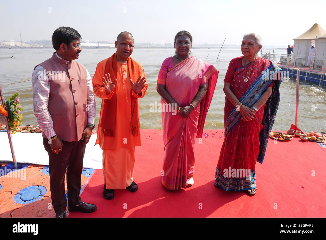 From right, Uttar Pradesh Governor Anandiben Patel, President Draupadi ...