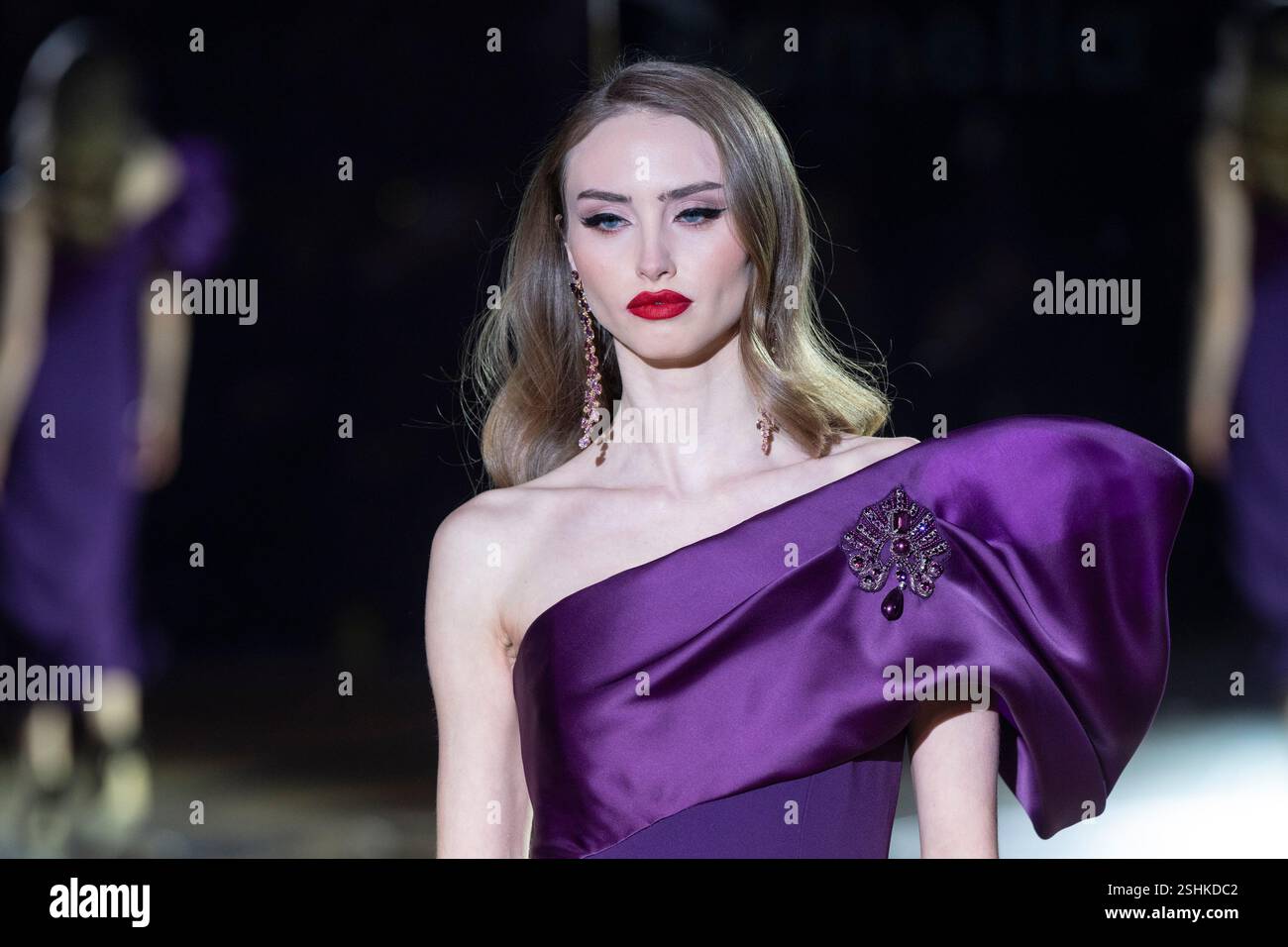 New York, NY, 10 février 2025 : un mannequin marche sur la piste pour ...