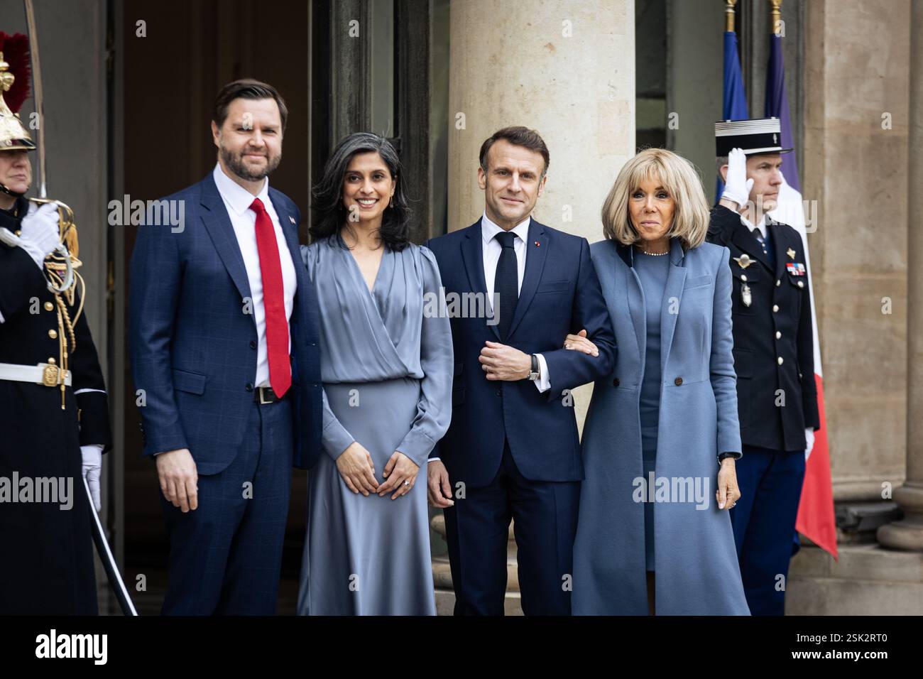 Paris, France. 11 février 2025. Le président français Emmanuel Macron ...