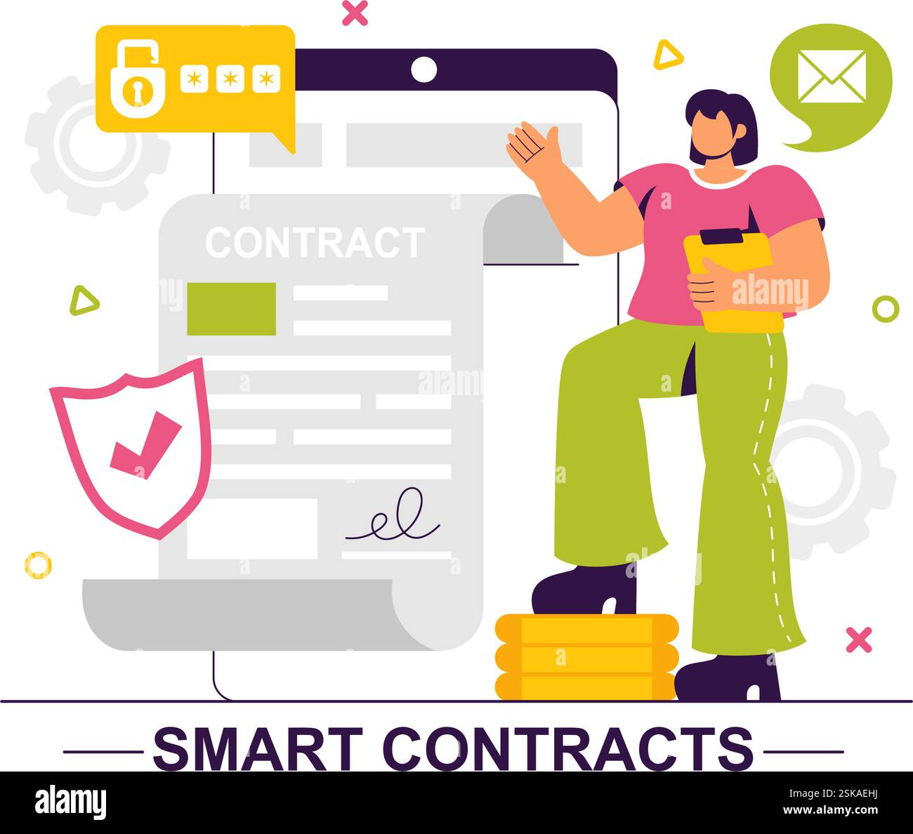 Vectores de contrato inteligente vectores Banque d'images vectorielles ...
