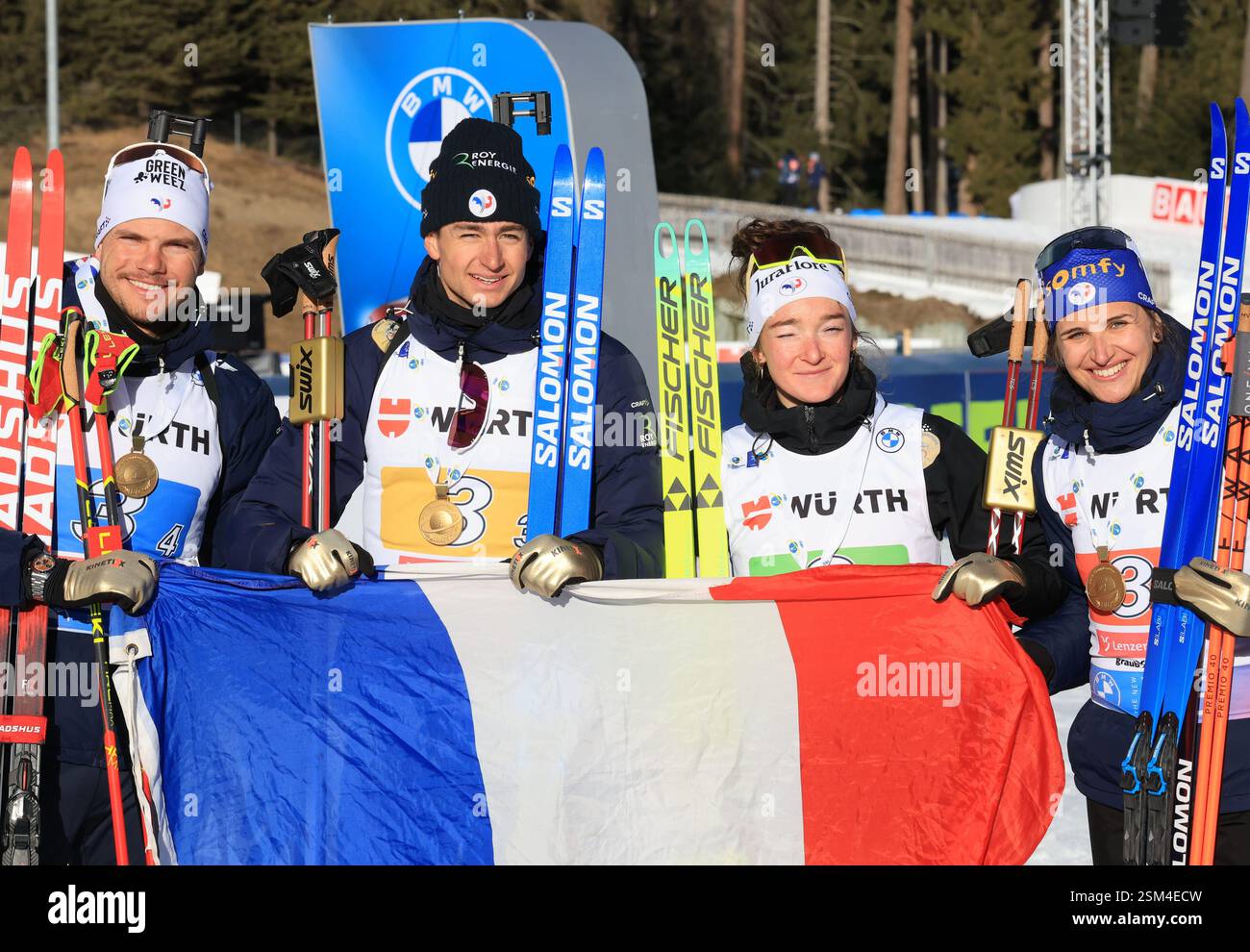 Lenzerheide, Suisse. 12 février 2025. Championnats du monde de biathlon IBU, Lenzerheide, jour 1 ...