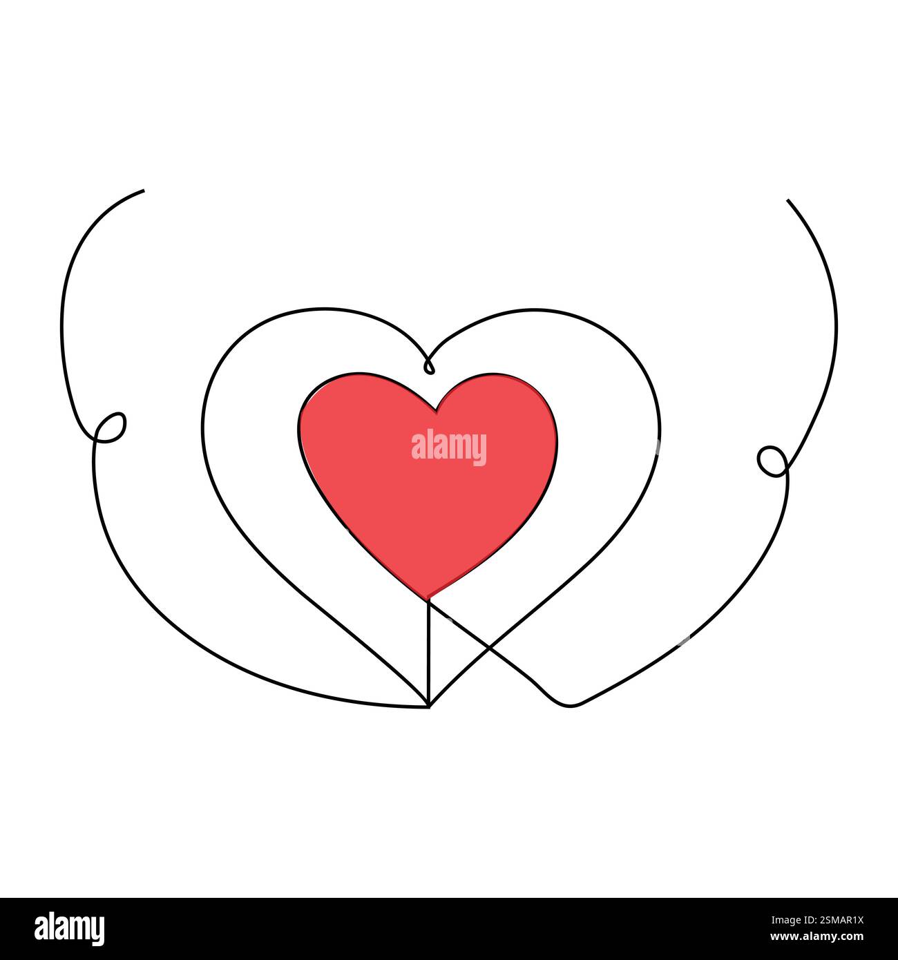 Cœur. Symbole d'amour abstrait. Illustration vectorielle de dessin au ...
