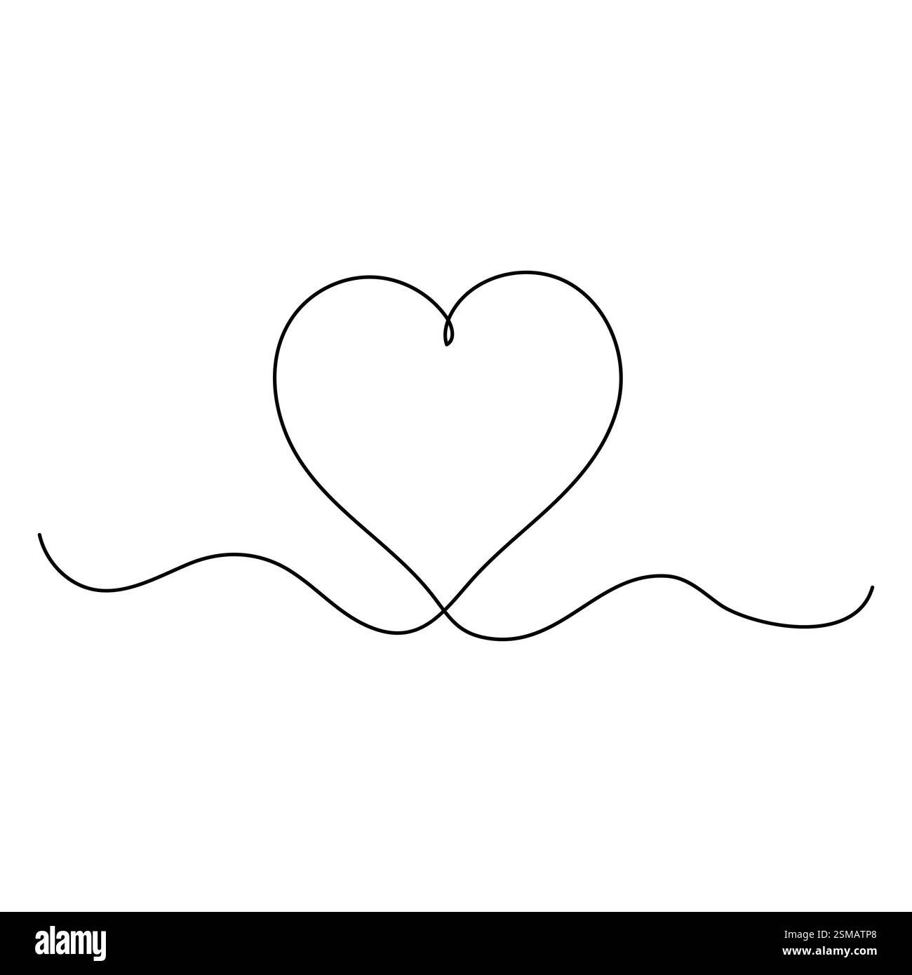 Cœur. Symbole d'amour abstrait. Illustration vectorielle de dessin au ...