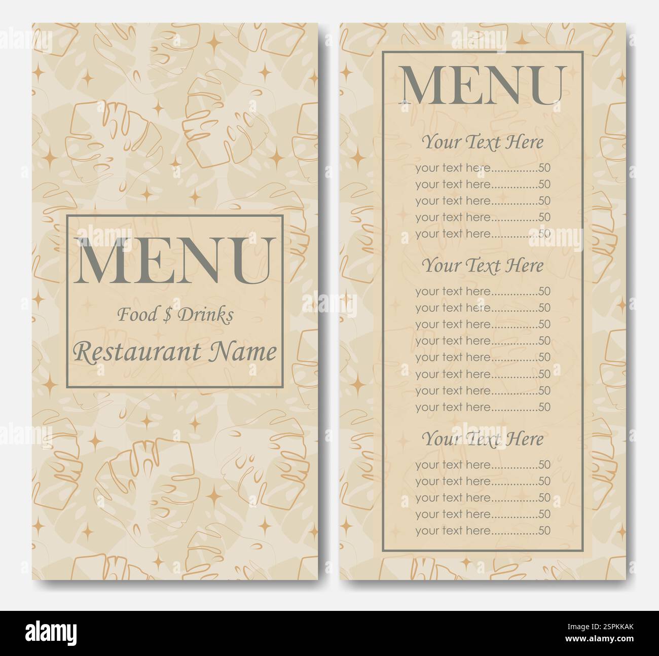 Modèle de restaurant élégant floral. Identité CAFE. Menu de restaurant ...