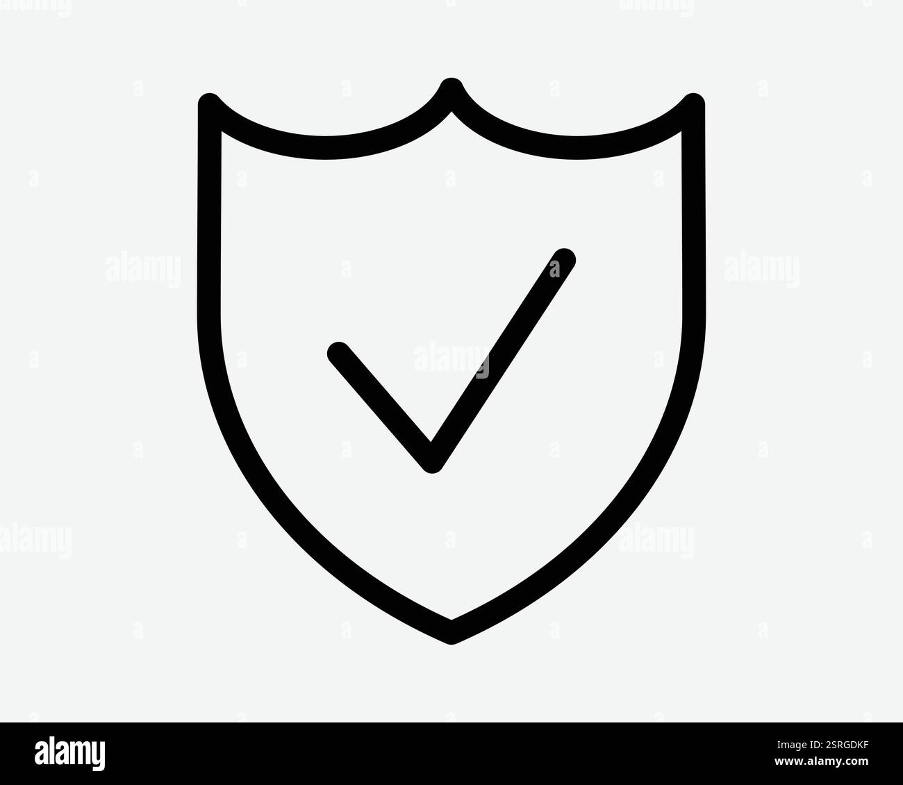 Escudo de símbolo de icono y marca de verificación Banque de photographies et d’images à haute ...