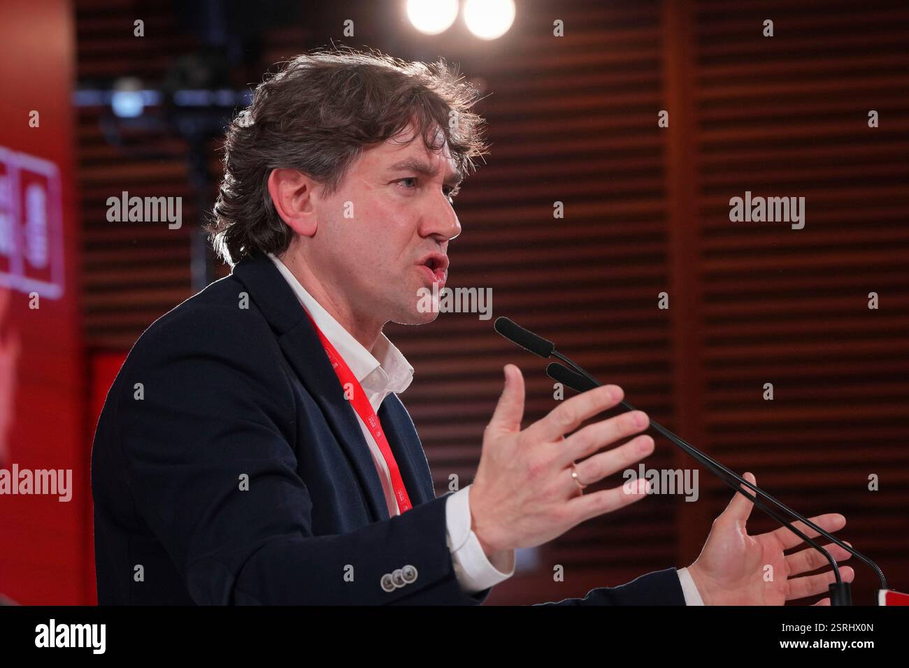 The Secretary General of the PSE-EE, Eneko Andueza, during the closing ...