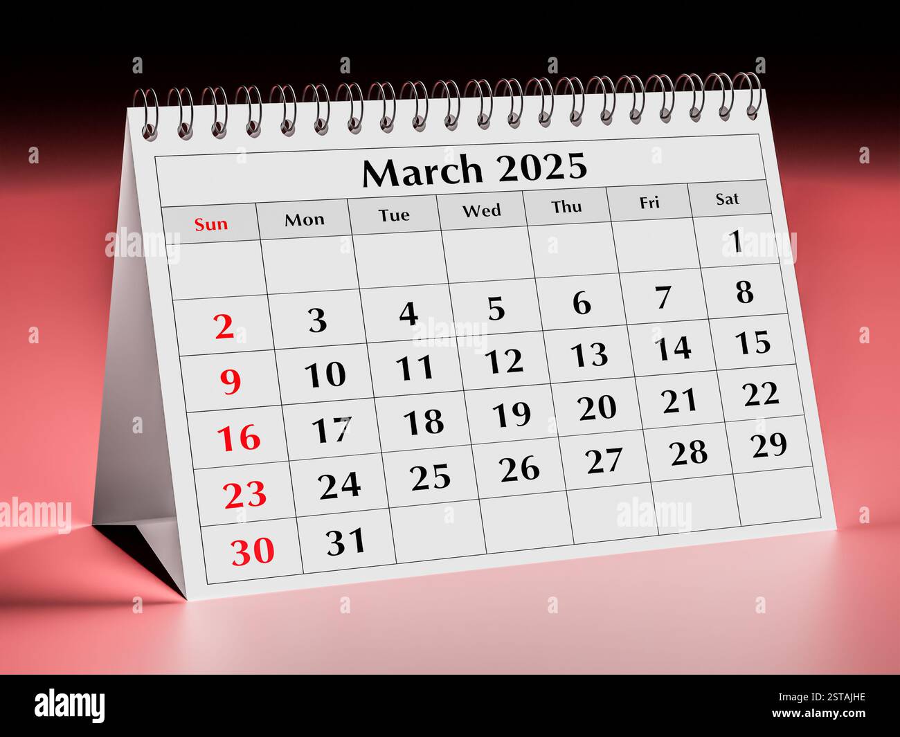 Calendrier de mars 2025. Une page des calendriers mensuels annuels du ...