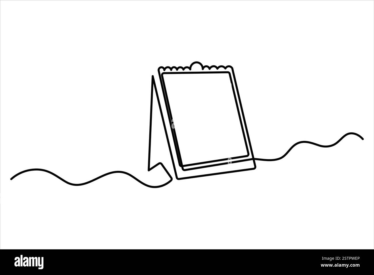 Tableau de dessin simple ligne calendrier mois date dessin continu de l ...