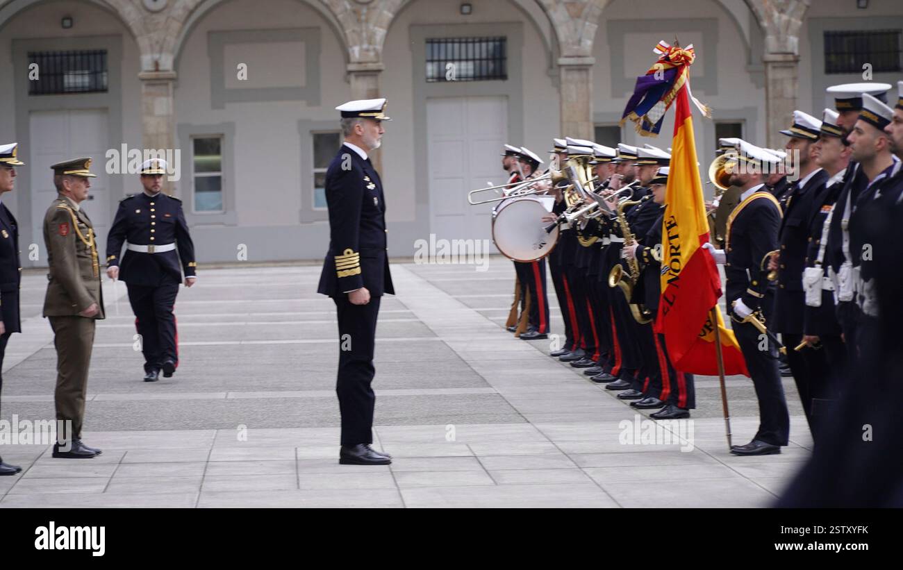 King Philip VI visits the Arsenal MIlitar de Ferrol, on February 20 ...