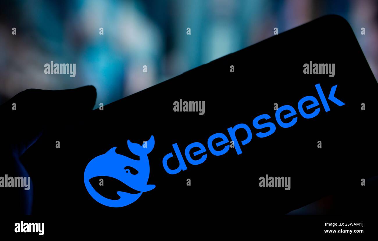 Le logo de deepseek ai s'affiche sur le smartphone Banque de ...