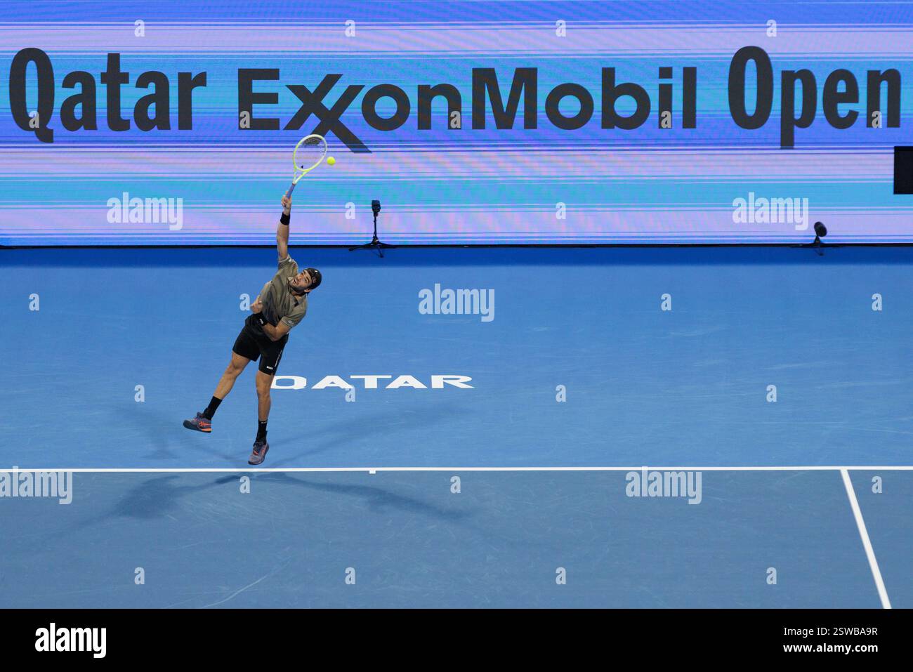 Doha, Qatar. 20 février 2025. Matteo Berrettini d'Italie lors de l'Open ...
