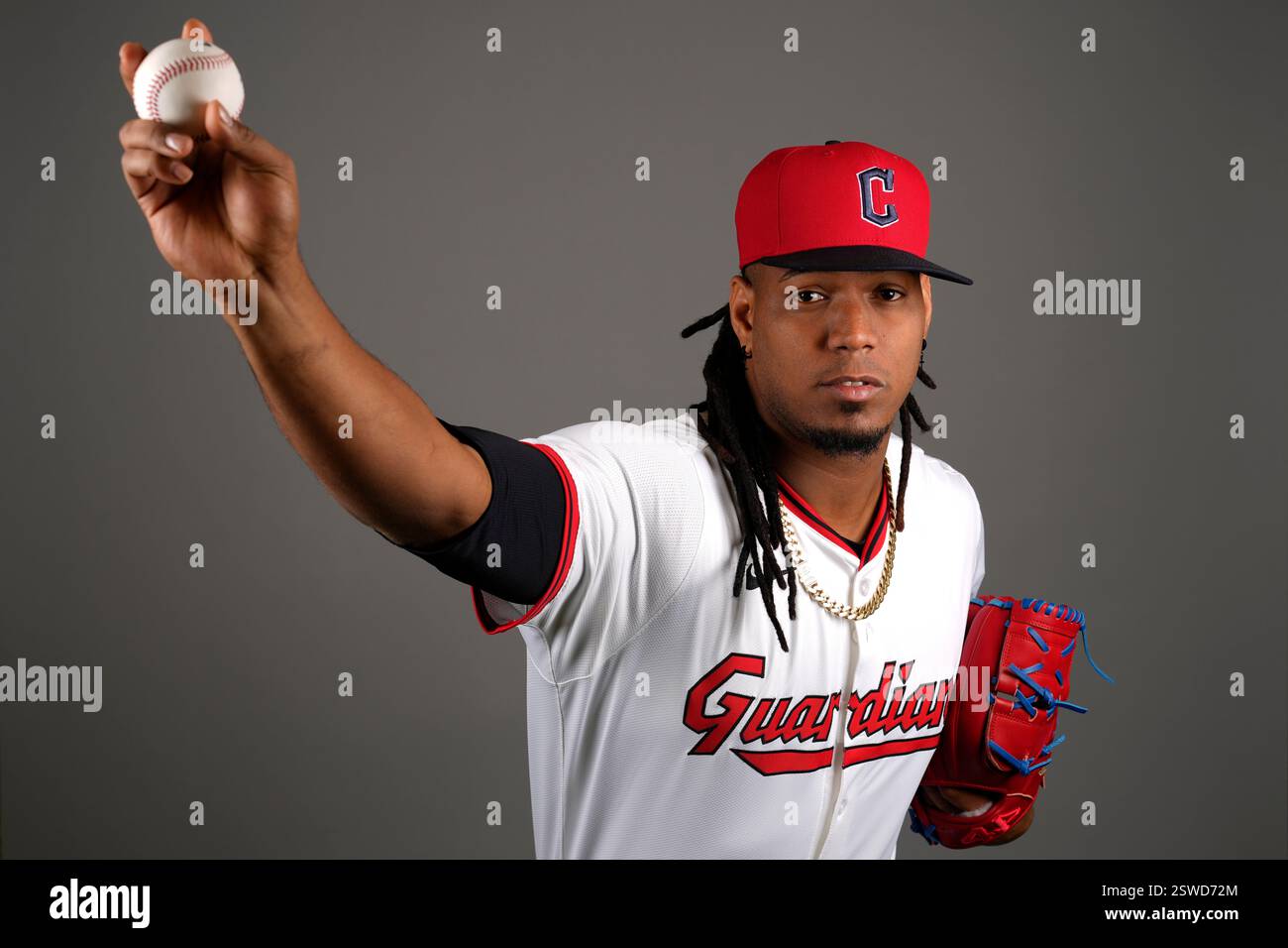 This is a 2025 photo of pitcher Luis Frias of the Cleveland Guardians ...