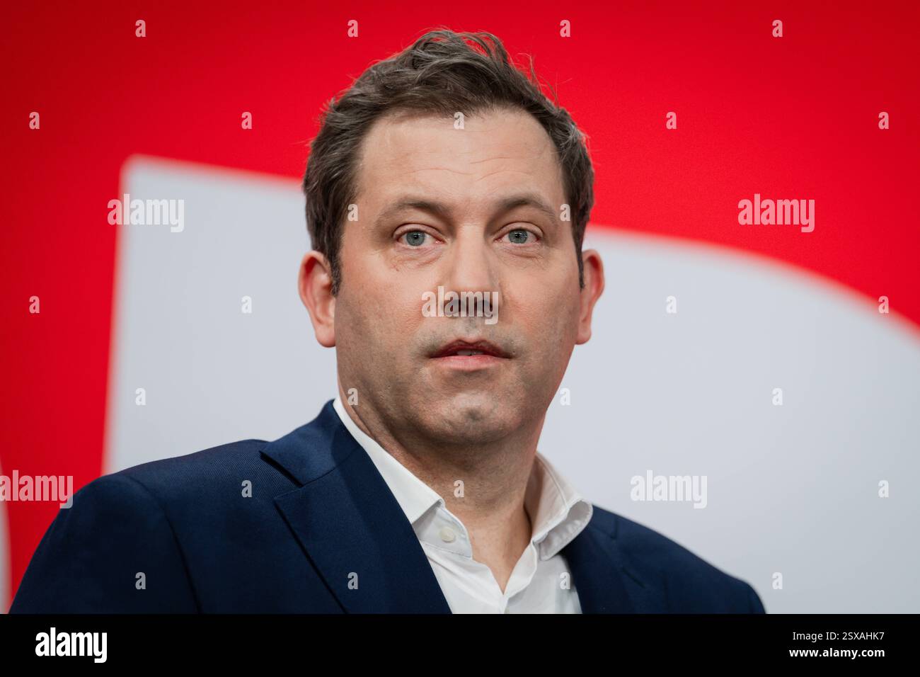 SPD Wahlparty zur Bundestagswahl 2025 Lars Klingbeil Bundesvorsitzender BEI seinem Déclaration ...