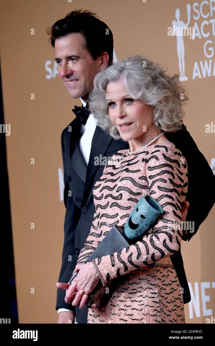 Troy Garity, Jane Fonda dans la salle de presse pour la 31e cérémonie ...