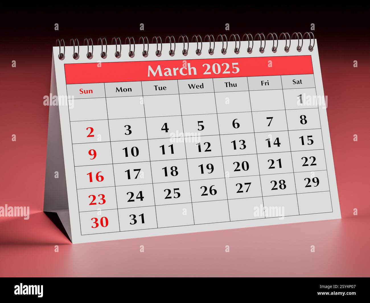 Calendrier de mars 2025. Une page des calendriers mensuels annuels du ...