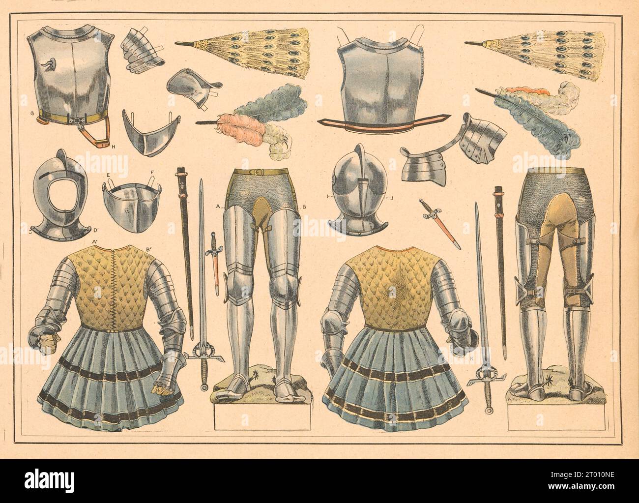 Tenue de chevalier sous François Ier de France. Illustration de Job ...